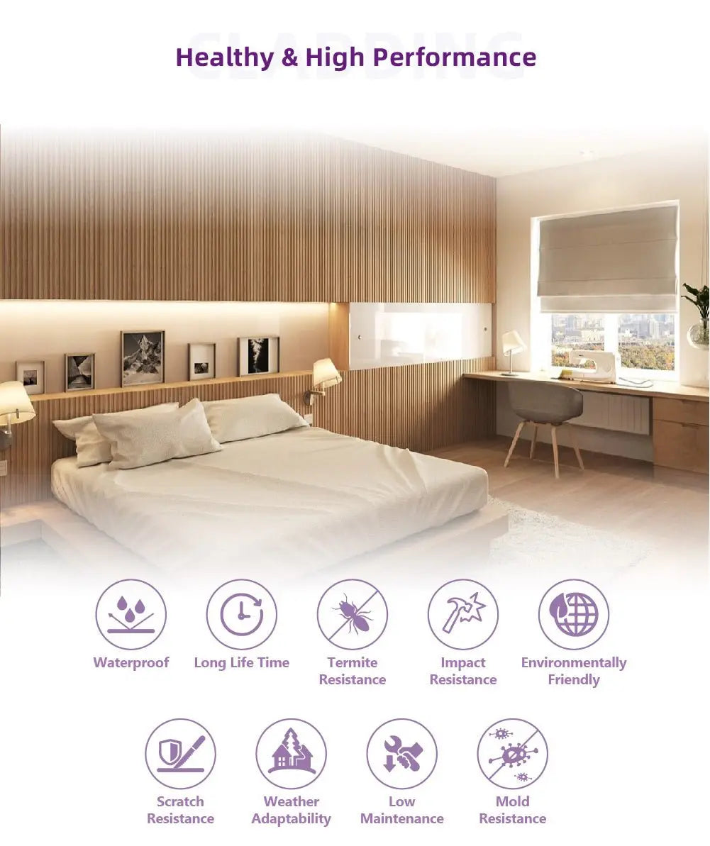 Composite Wall Cladding – Light Teak Indoor Wall Panel XK7073-A189 ...